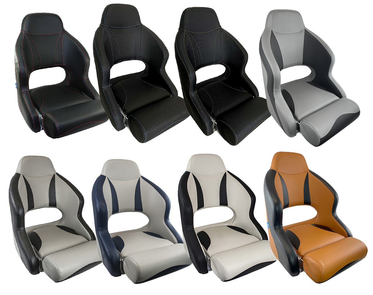 Seat - H52 Compact Helmsman with Flip-Up Cushion - Boat Accessories