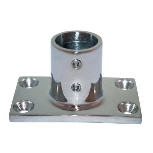 Rail Fitting Deck Mount Rectangle Base S/S 90deg - Boat Accessories